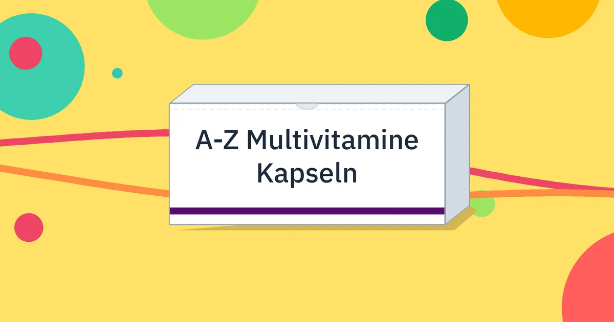 Symbolbild: Packung mit der Aufschrift A-Z Multivitamine Kapseln (PZN 17382365) – Verfügbarkeit und Bezug in Apotheken in Frankfurt am Main
