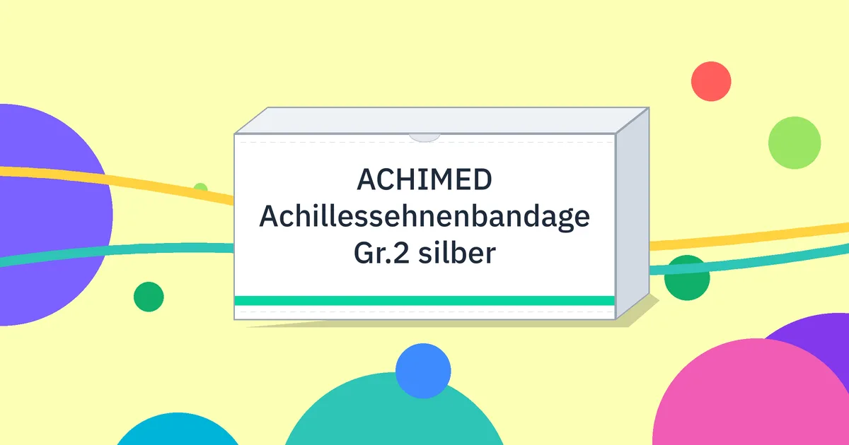 Symbolbild: Packung mit der Aufschrift ACHIMED Achillessehnenbandage Gr.2 silber (PZN 19170868) – Verfügbarkeit und Bezug in Apotheken in Frankfurt am Main