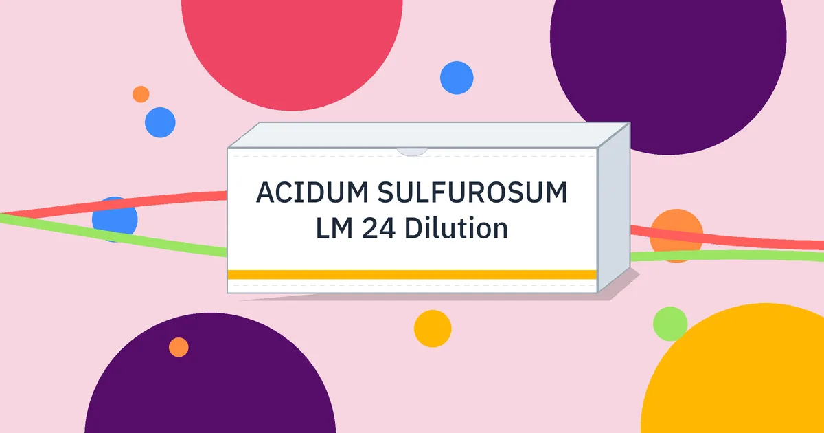 Symbolbild: Packung mit der Aufschrift ACIDUM SULFUROSUM LM 24 Dilution (PZN 13285079) – Verfügbarkeit und Bezug in Apotheken in Frankfurt am Main