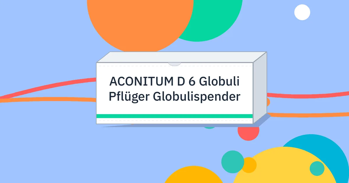 Symbolbild: Packung mit der Aufschrift ACONITUM D 6 Globuli Pflüger Globulispender (PZN 18051541) – Verfügbarkeit und Bezug in Apotheken in Frankfurt am Main