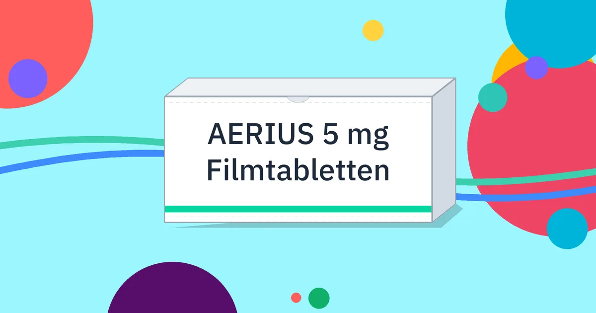 Symbolbild: Packung mit der Aufschrift AERIUS 5 mg Filmtabletten (PZN 04034160) – Verfügbarkeit und Bezug in Apotheken in Frankfurt am Main