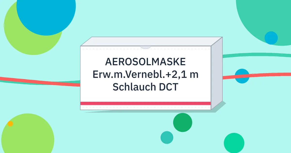 Symbolbild: Packung mit der Aufschrift AEROSOLMASKE Erw.m.Vernebl.+2,1 m Schlauch DCT (PZN 03353118) – Verfügbarkeit und Bezug in Apotheken in Frankfurt am Main