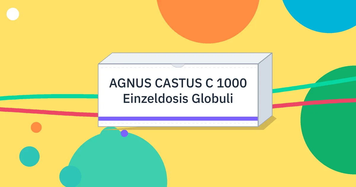 Symbolbild: Packung mit der Aufschrift AGNUS CASTUS C 1000 Einzeldosis Globuli (PZN 02692953) – Verfügbarkeit und Bezug in Apotheken in Frankfurt am Main