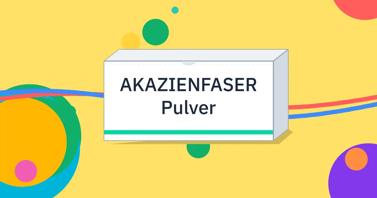 Symbolbild: Packung mit der Aufschrift AKAZIENFASER Pulver (PZN 18665183) – Verfügbarkeit und Bezug in Apotheken in Frankfurt am Main