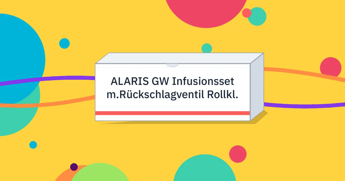 Symbolbild: Packung mit der Aufschrift ALARIS GW Infusionsset m.Rückschlagventil Rollkl. (PZN 07724907) – Verfügbarkeit und Bezug in Apotheken in Frankfurt am Main