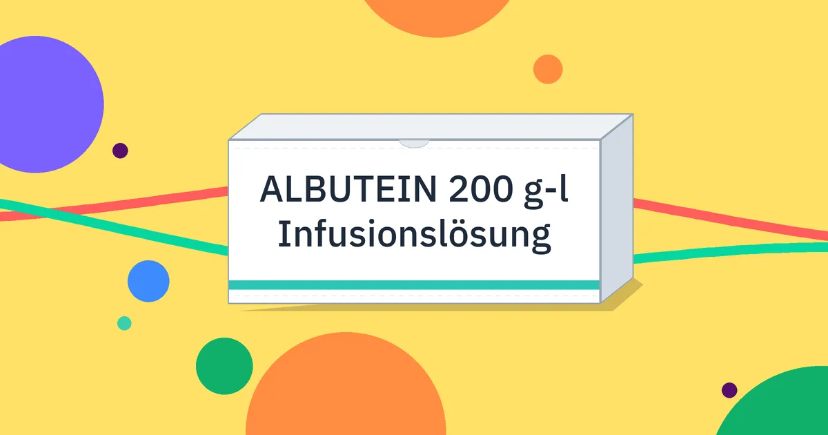Symbolbild: Packung mit der Aufschrift ALBUTEIN 200 g-l Infusionslösung (PZN 10408481) – Verfügbarkeit und Bezug in Apotheken in Frankfurt am Main