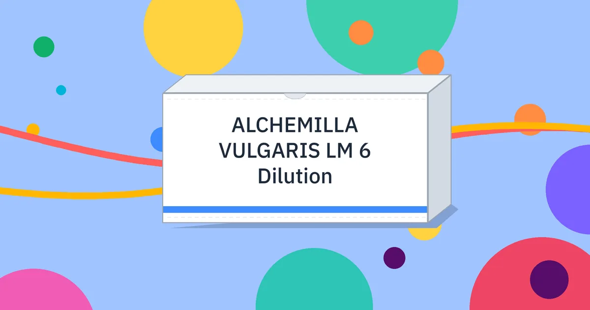 Symbolbild: Packung mit der Aufschrift ALCHEMILLA VULGARIS LM 6 Dilution (PZN 13308716) – Verfügbarkeit und Bezug in Apotheken in Frankfurt am Main
