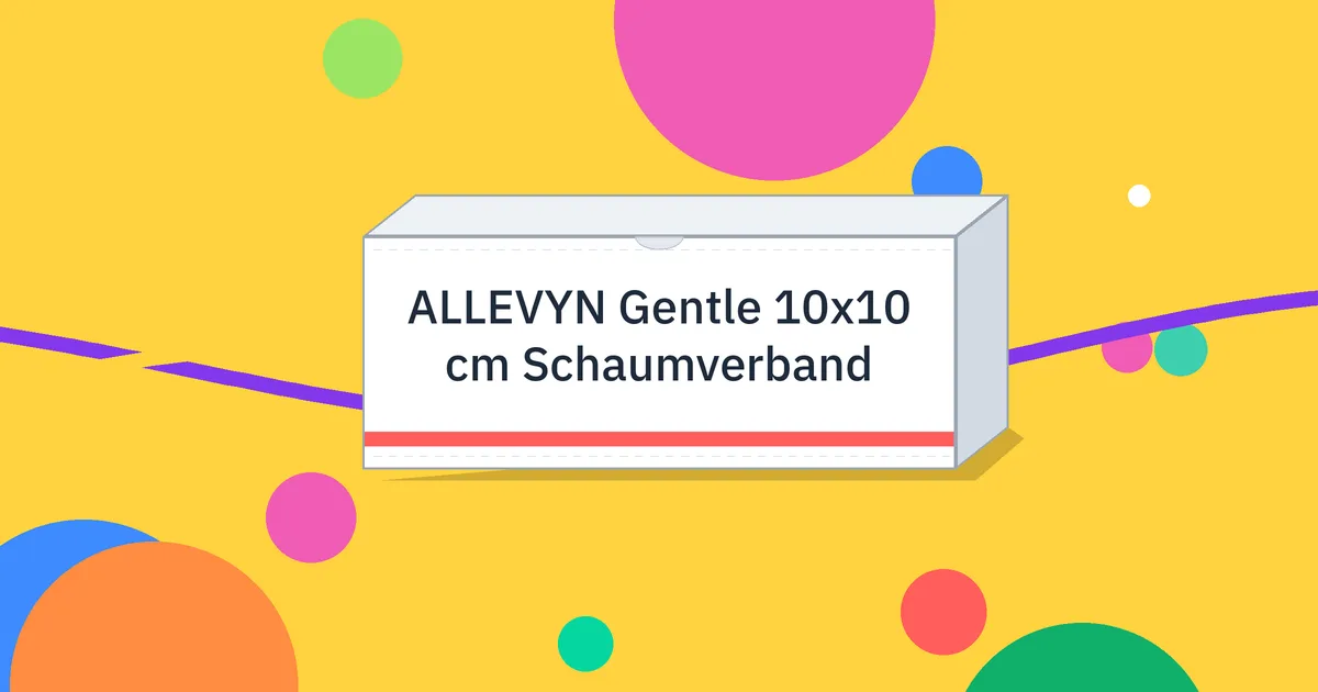 Symbolbild: Packung mit der Aufschrift ALLEVYN Gentle 10x10 cm Schaumverband (PZN 18736351) – Verfügbarkeit und Bezug in Apotheken in Frankfurt am Main