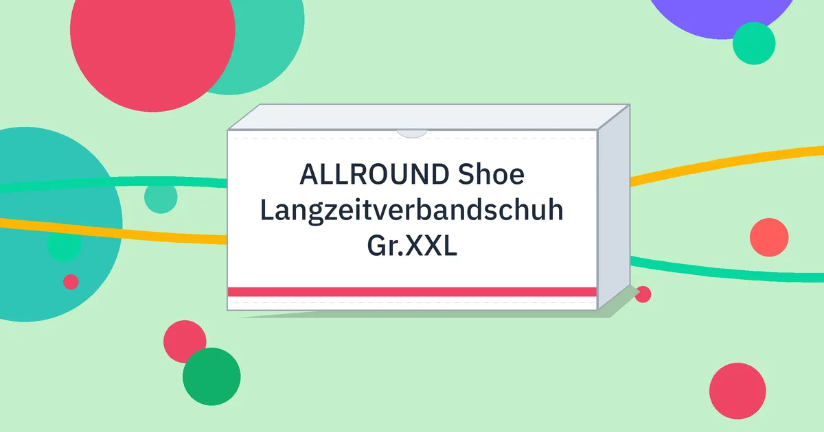 Symbolbild: Packung mit der Aufschrift ALLROUND Shoe Langzeitverbandschuh Gr.XXL (PZN 13712682) – Verfügbarkeit und Bezug in Apotheken in Frankfurt am Main