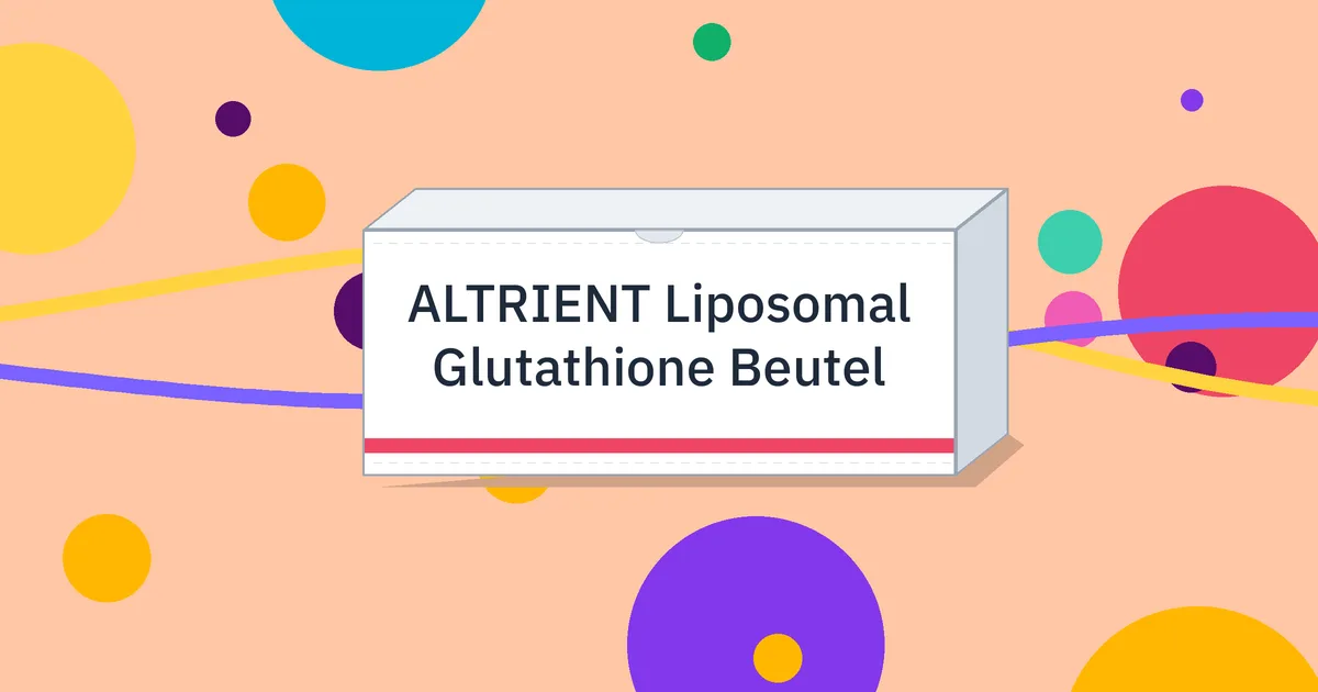Symbolbild: Packung mit der Aufschrift ALTRIENT Liposomal Glutathione Beutel (PZN 20184752) – Verfügbarkeit und Bezug in Apotheken in Frankfurt am Main