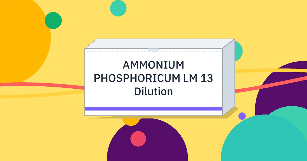 Symbolbild: Packung mit der Aufschrift AMMONIUM PHOSPHORICUM LM 13 Dilution (PZN 13322277) – Verfügbarkeit und Bezug in Apotheken in Frankfurt am Main