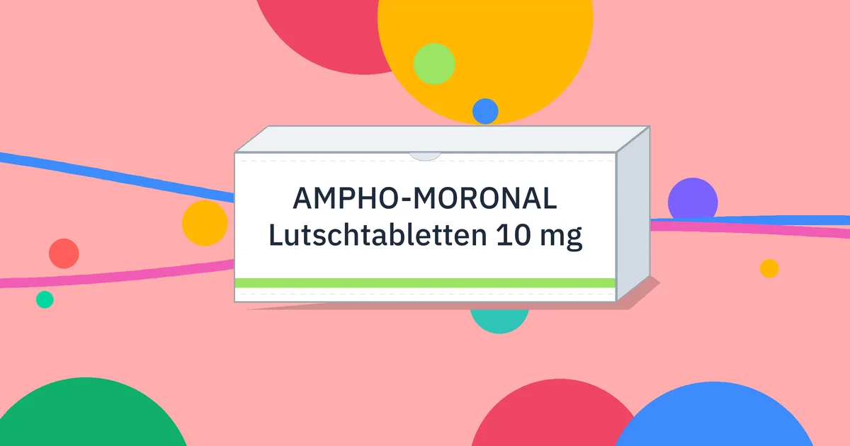 Symbolbild: Packung mit der Aufschrift AMPHO-MORONAL Lutschtabletten 10 mg (PZN 07751732) – Verfügbarkeit und Bezug in Apotheken in Frankfurt am Main