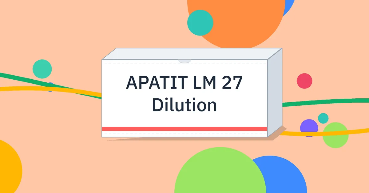 Symbolbild: Packung mit der Aufschrift APATIT LM 27 Dilution (PZN 13377686) – Verfügbarkeit und Bezug in Apotheken in Frankfurt am Main