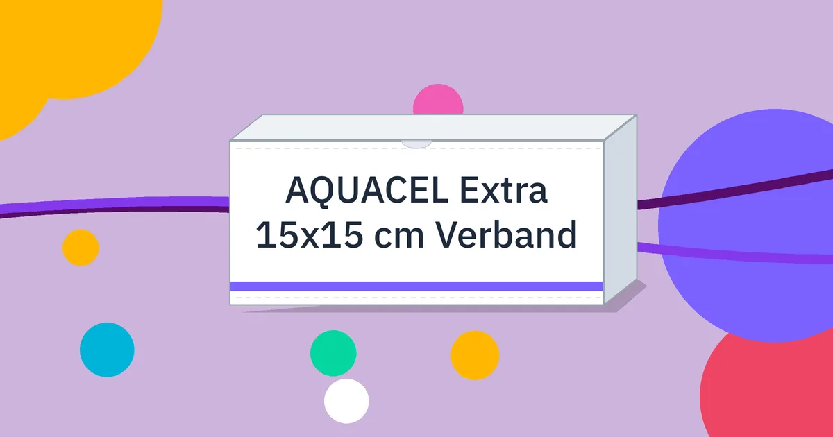 Symbolbild: Packung mit der Aufschrift AQUACEL Extra 15x15 cm Verband (PZN 10185503) – Verfügbarkeit und Bezug in Apotheken in Frankfurt am Main