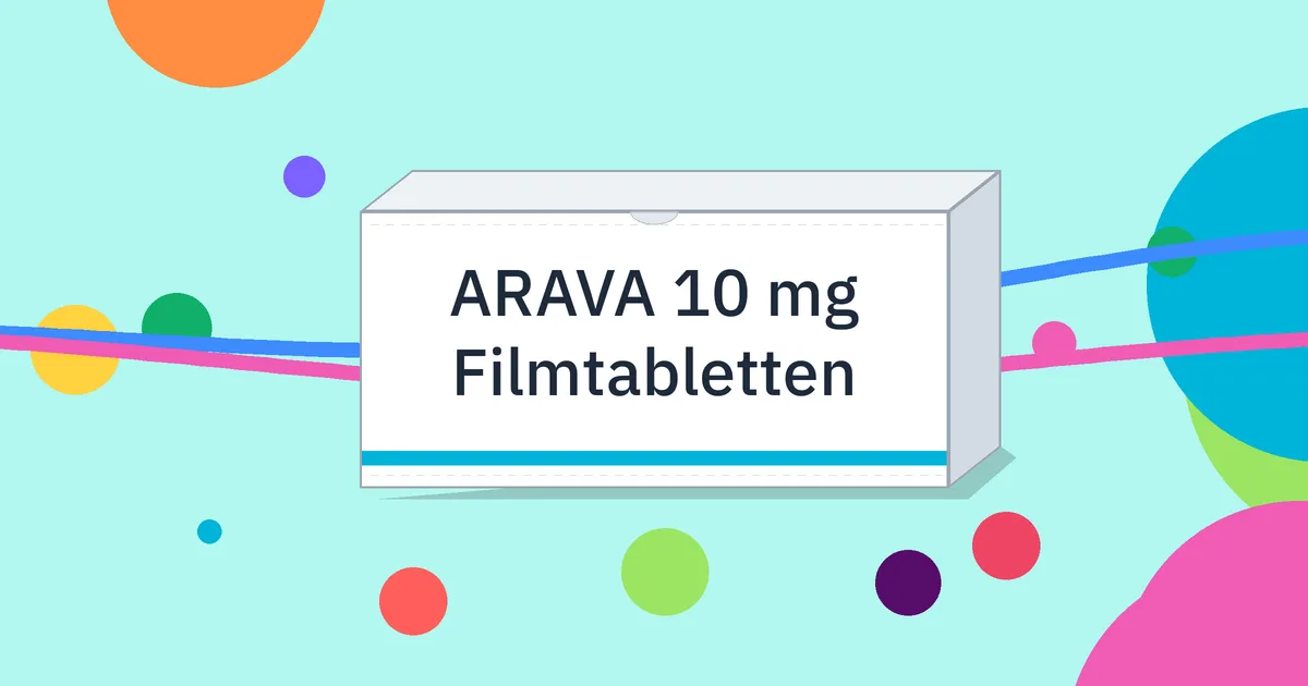 Symbolbild: Packung mit der Aufschrift ARAVA 10 mg Filmtabletten (PZN 00291641) – Verfügbarkeit und Bezug in Apotheken in Frankfurt am Main