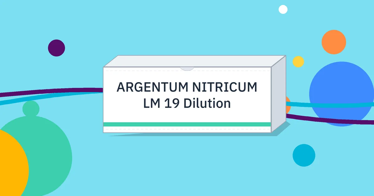 Symbolbild: Packung mit der Aufschrift ARGENTUM NITRICUM LM 19 Dilution (PZN 12768723) – Verfügbarkeit und Bezug in Apotheken in Frankfurt am Main