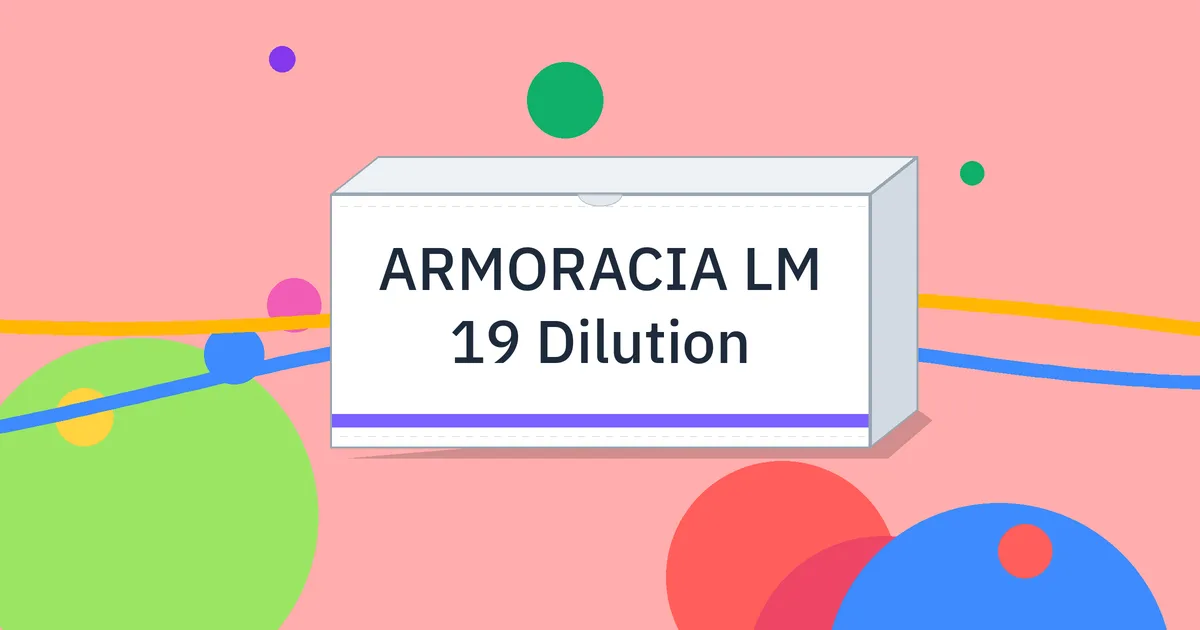 Symbolbild: Packung mit der Aufschrift ARMORACIA LM 19 Dilution (PZN 13393461) – Verfügbarkeit und Bezug in Apotheken in Frankfurt am Main