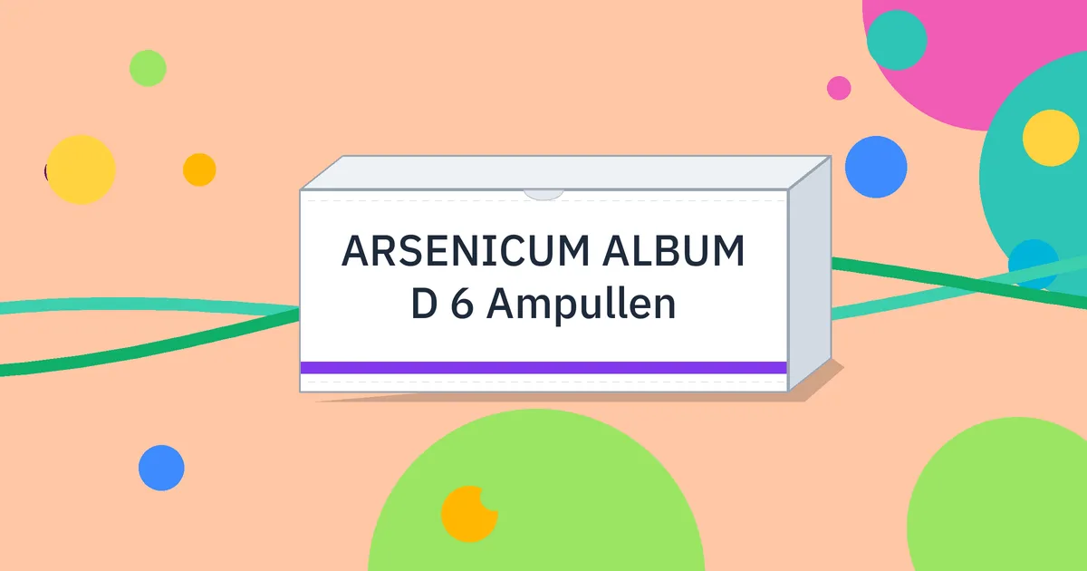 Symbolbild: Packung mit der Aufschrift ARSENICUM ALBUM D 6 Ampullen (PZN 11704276) – Verfügbarkeit und Bezug in Apotheken in Frankfurt am Main