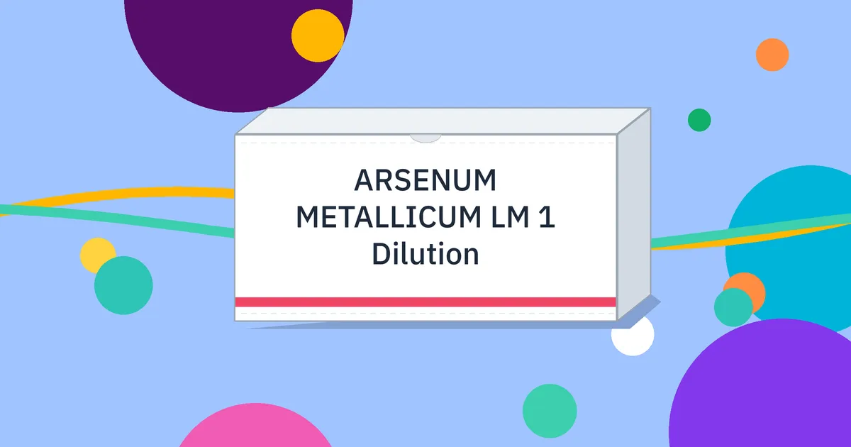 Symbolbild: Packung mit der Aufschrift ARSENUM METALLICUM LM 1 Dilution (PZN 12779193) – Verfügbarkeit und Bezug in Apotheken in Frankfurt am Main