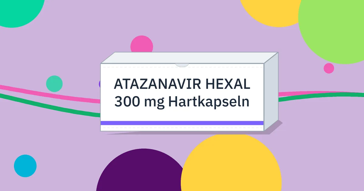 Symbolbild: Packung mit der Aufschrift ATAZANAVIR HEXAL 300 mg Hartkapseln (PZN 14440760) – Verfügbarkeit und Bezug in Apotheken in Frankfurt am Main