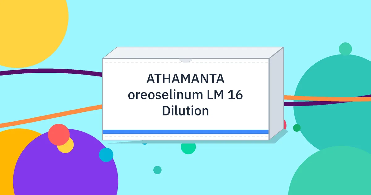 Symbolbild: Packung mit der Aufschrift ATHAMANTA oreoselinum LM 16 Dilution (PZN 13405974) – Verfügbarkeit und Bezug in Apotheken in Frankfurt am Main