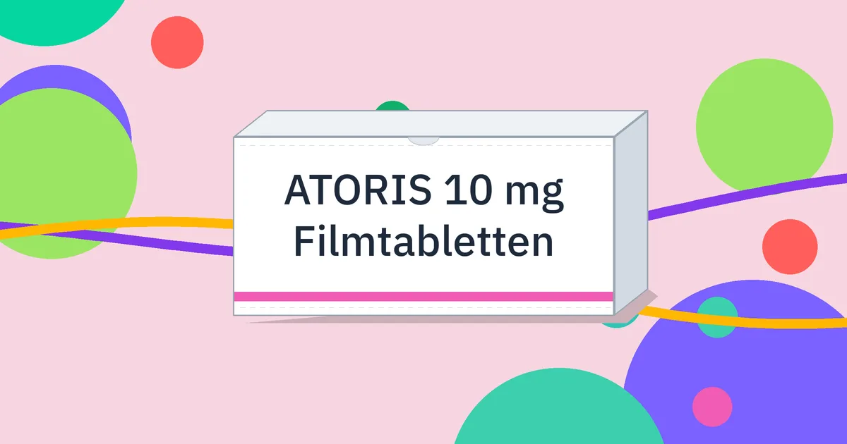 Symbolbild: Packung mit der Aufschrift ATORIS 10 mg Filmtabletten (PZN 09633698) – Verfügbarkeit und Bezug in Apotheken in Frankfurt am Main