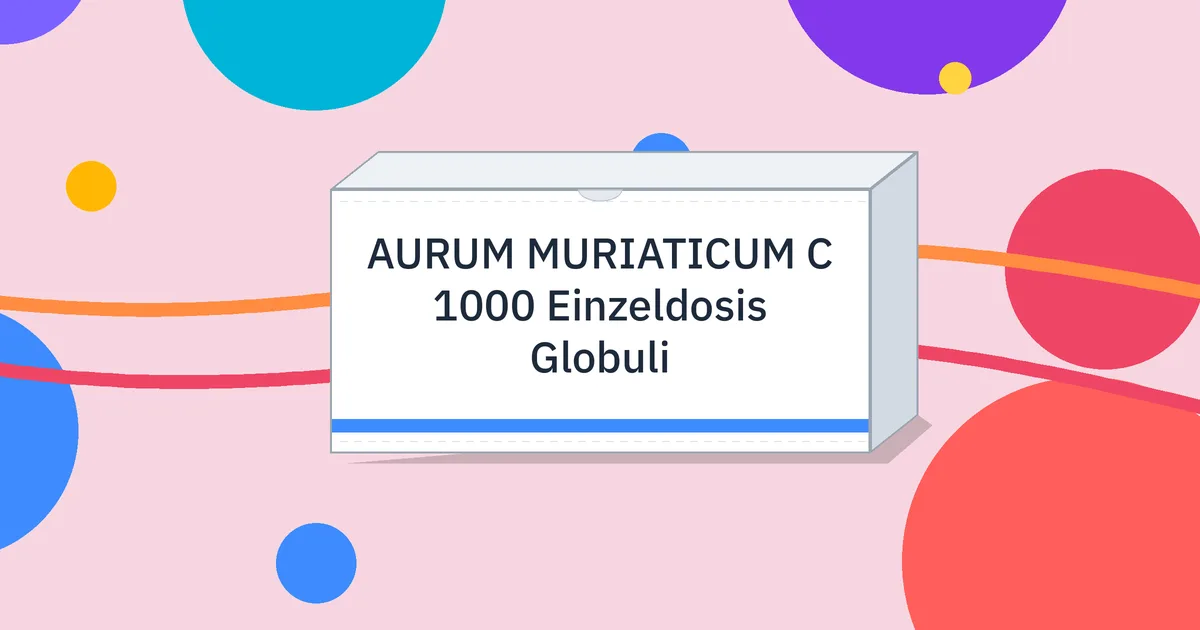 Symbolbild: Packung mit der Aufschrift AURUM MURIATICUM C 1000 Einzeldosis Globuli (PZN 01917835) – Verfügbarkeit und Bezug in Apotheken in Frankfurt am Main