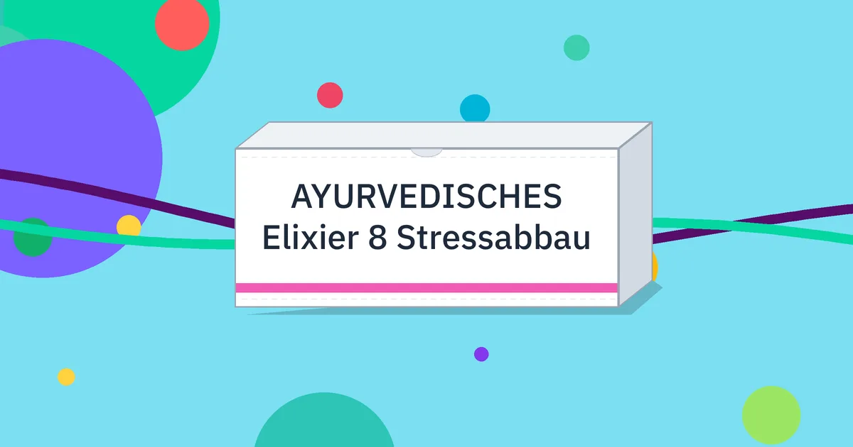 Symbolbild: Packung mit der Aufschrift AYURVEDISCHES Elixier 8 Stressabbau (PZN 07252147) – Verfügbarkeit und Bezug in Apotheken in Frankfurt am Main