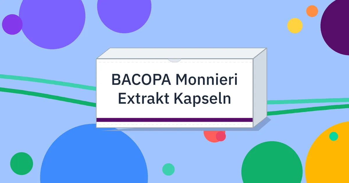Symbolbild: Packung mit der Aufschrift BACOPA Monnieri Extrakt Kapseln (PZN 15871864) – Verfügbarkeit und Bezug in Apotheken in Frankfurt am Main