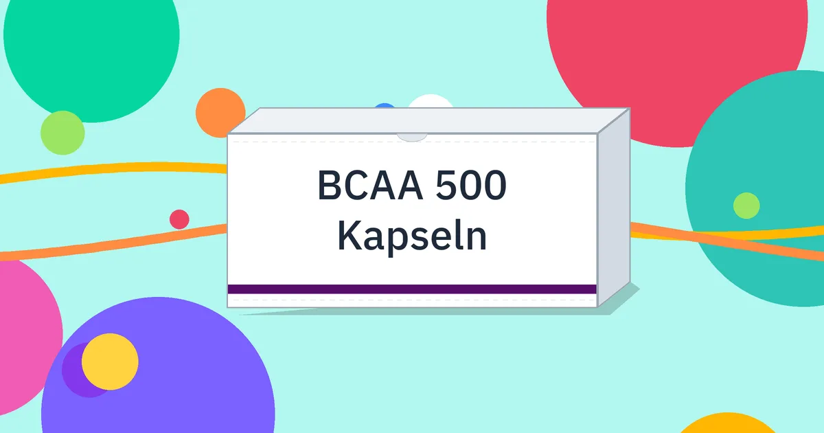 Symbolbild: Packung mit der Aufschrift BCAA 500 Kapseln (PZN 16684897) – Verfügbarkeit und Bezug in Apotheken in Frankfurt am Main