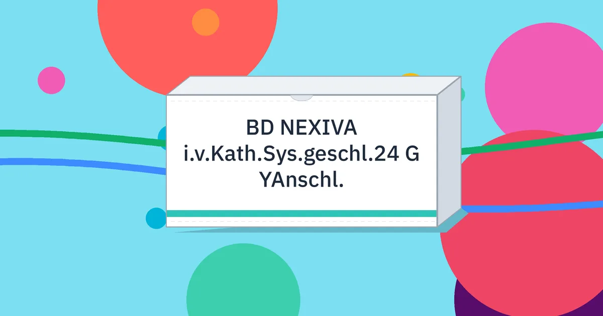 Symbolbild: Packung mit der Aufschrift BD NEXIVA i.v.Kath.Sys.geschl.24 G YAnschl. (PZN 08404458) – Verfügbarkeit und Bezug in Apotheken in Frankfurt am Main