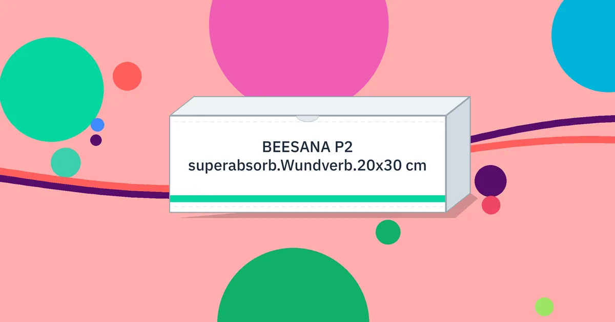 Symbolbild: Packung mit der Aufschrift BEESANA P2 superabsorb.Wundverb.20x30 cm (PZN 10941293) – Verfügbarkeit und Bezug in Apotheken in Frankfurt am Main