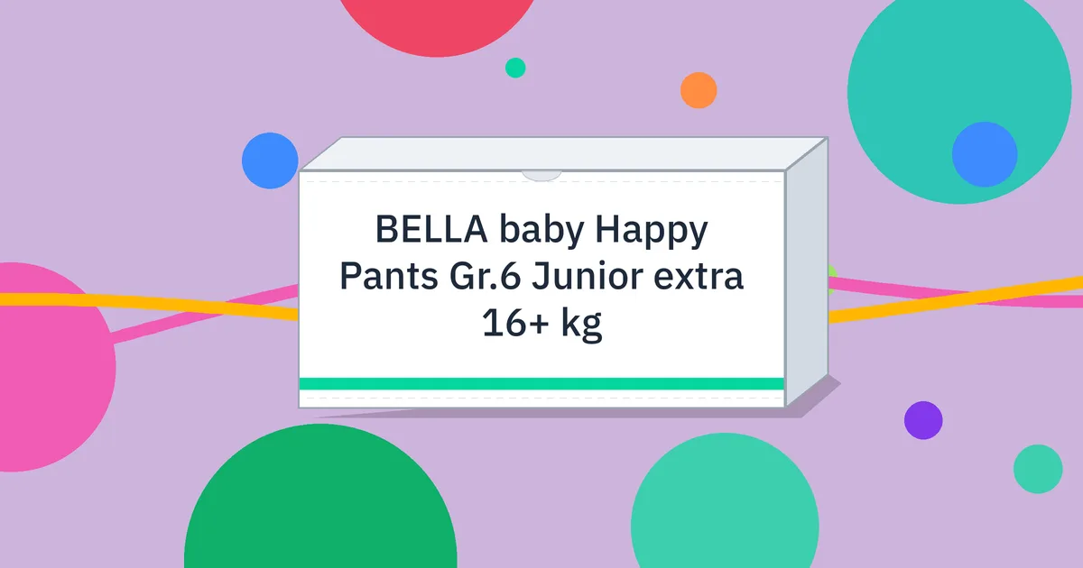 Symbolbild: Packung mit der Aufschrift BELLA baby Happy Pants Gr.6 Junior extra 16+ kg (PZN 19134683) – Verfügbarkeit und Bezug in Apotheken in Frankfurt am Main