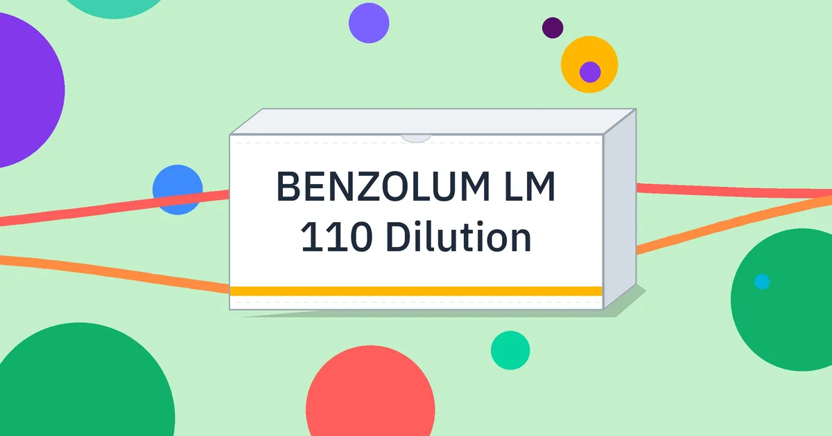 Symbolbild: Packung mit der Aufschrift BENZOLUM LM 110 Dilution (PZN 12792779) – Verfügbarkeit und Bezug in Apotheken in Frankfurt am Main