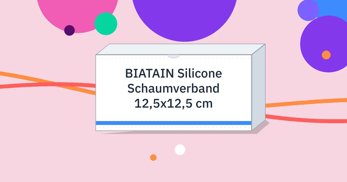 Symbolbild: Packung mit der Aufschrift BIATAIN Silicone Schaumverband 12,5x12,5 cm (PZN 19855508) – Verfügbarkeit und Bezug in Apotheken in Frankfurt am Main