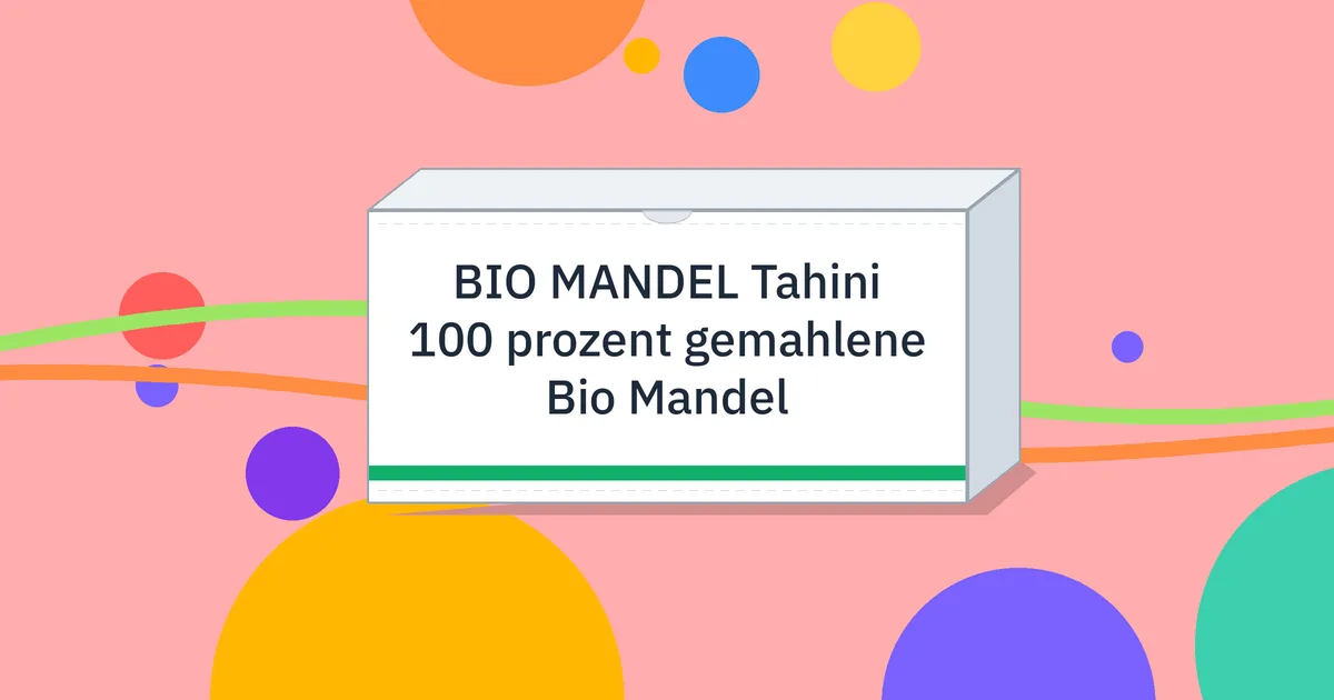 Symbolbild: Packung mit der Aufschrift BIO MANDEL Tahini 100 prozent gemahlene Bio Mandel (PZN 17189042) – Verfügbarkeit und Bezug in Apotheken in Frankfurt am Main