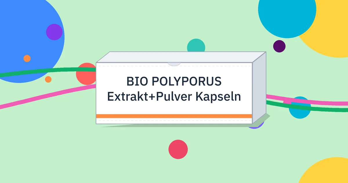 Symbolbild: Packung mit der Aufschrift BIO POLYPORUS Extrakt+Pulver Kapseln (PZN 17566496) – Verfügbarkeit und Bezug in Apotheken in Frankfurt am Main