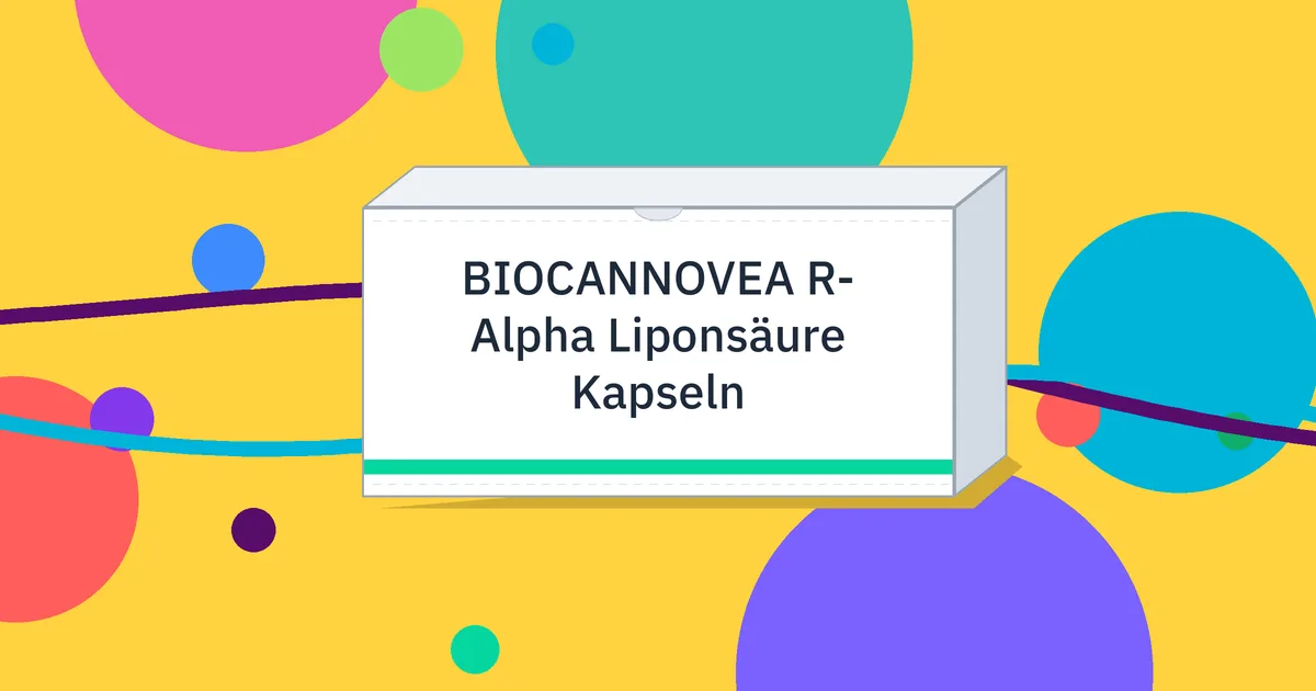 Symbolbild: Packung mit der Aufschrift BIOCANNOVEA R-Alpha Liponsäure Kapseln (PZN 17852115) – Verfügbarkeit und Bezug in Apotheken in Frankfurt am Main