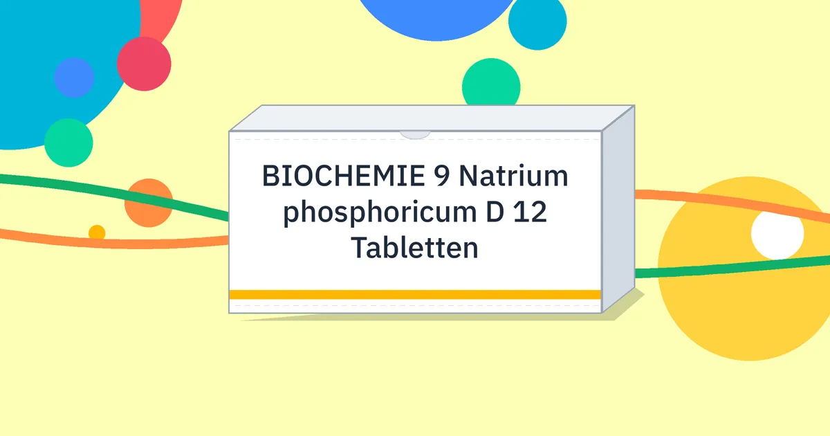 Symbolbild: Packung mit der Aufschrift BIOCHEMIE 9 Natrium phosphoricum D 12 Tabletten (PZN 05956068) – Verfügbarkeit und Bezug in Apotheken in Frankfurt am Main