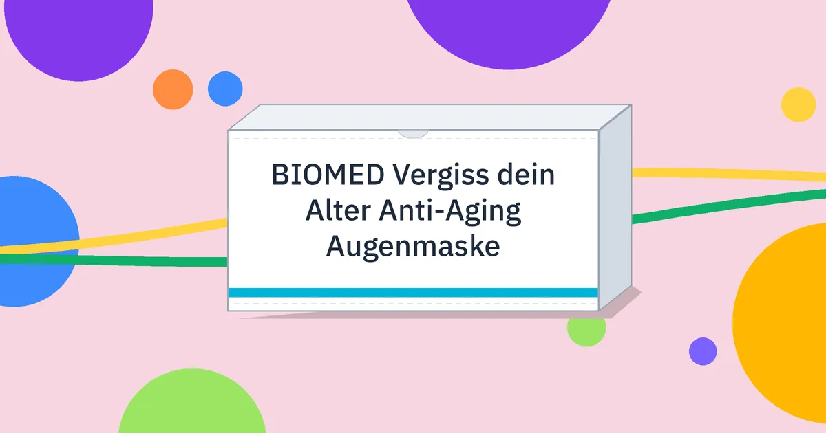 Symbolbild: Packung mit der Aufschrift BIOMED Vergiss dein Alter Anti-Aging Augenmaske (PZN 11554500) – Verfügbarkeit und Bezug in Apotheken in Frankfurt am Main