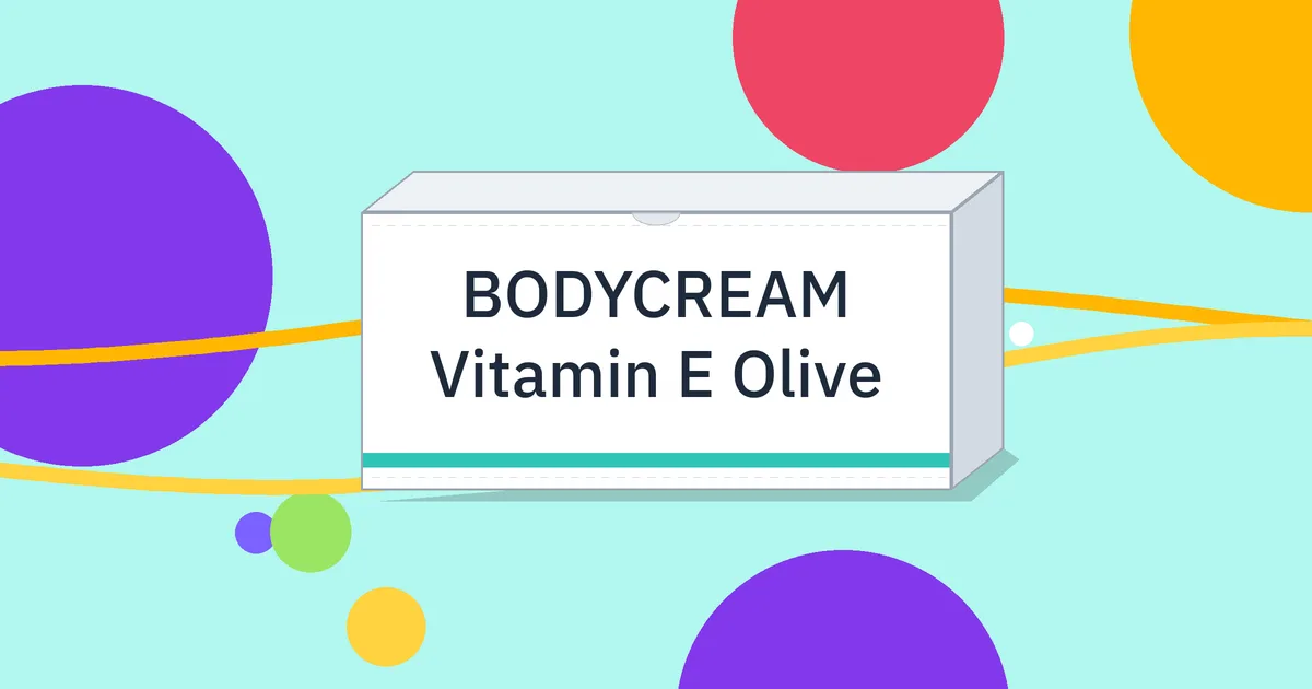 Symbolbild: Packung mit der Aufschrift BODYCREAM Vitamin E Olive (PZN 03681029) – Verfügbarkeit und Bezug in Apotheken in Frankfurt am Main