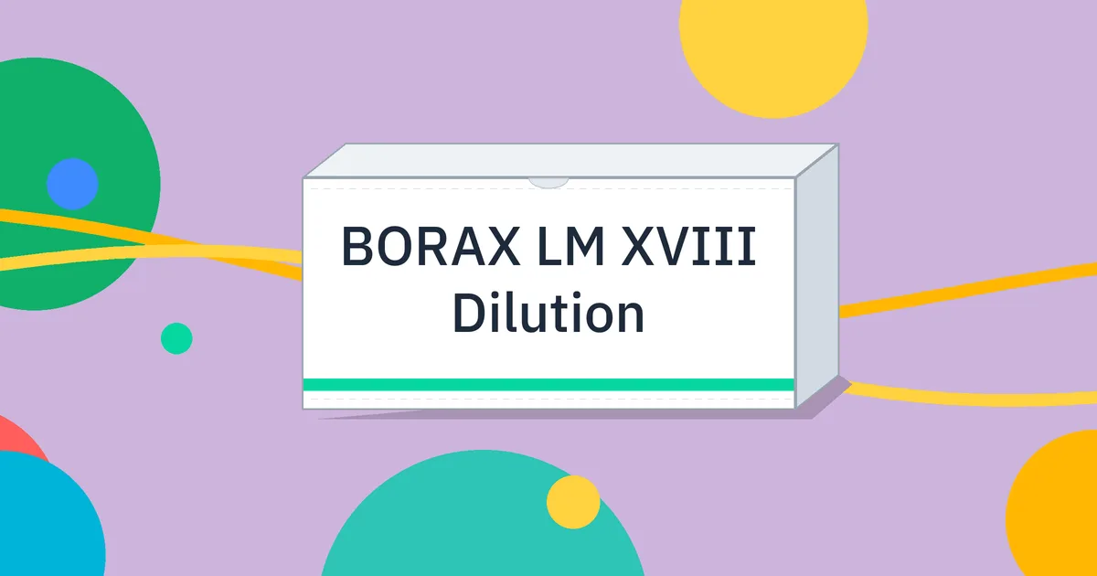 Symbolbild: Packung mit der Aufschrift BORAX LM XVIII Dilution (PZN 04492388) – Verfügbarkeit und Bezug in Apotheken in Frankfurt am Main