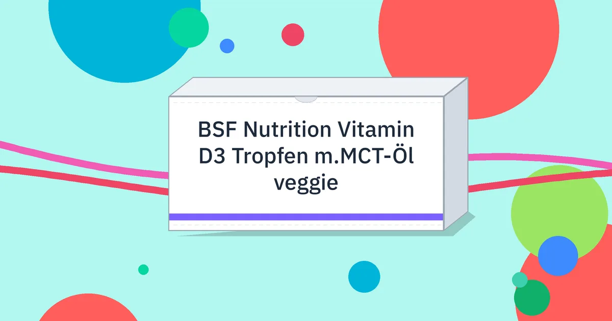 Symbolbild: Packung mit der Aufschrift BSF Nutrition Vitamin D3 Tropfen m.MCT-Öl veggie (PZN 16244106) – Verfügbarkeit und Bezug in Apotheken in Frankfurt am Main