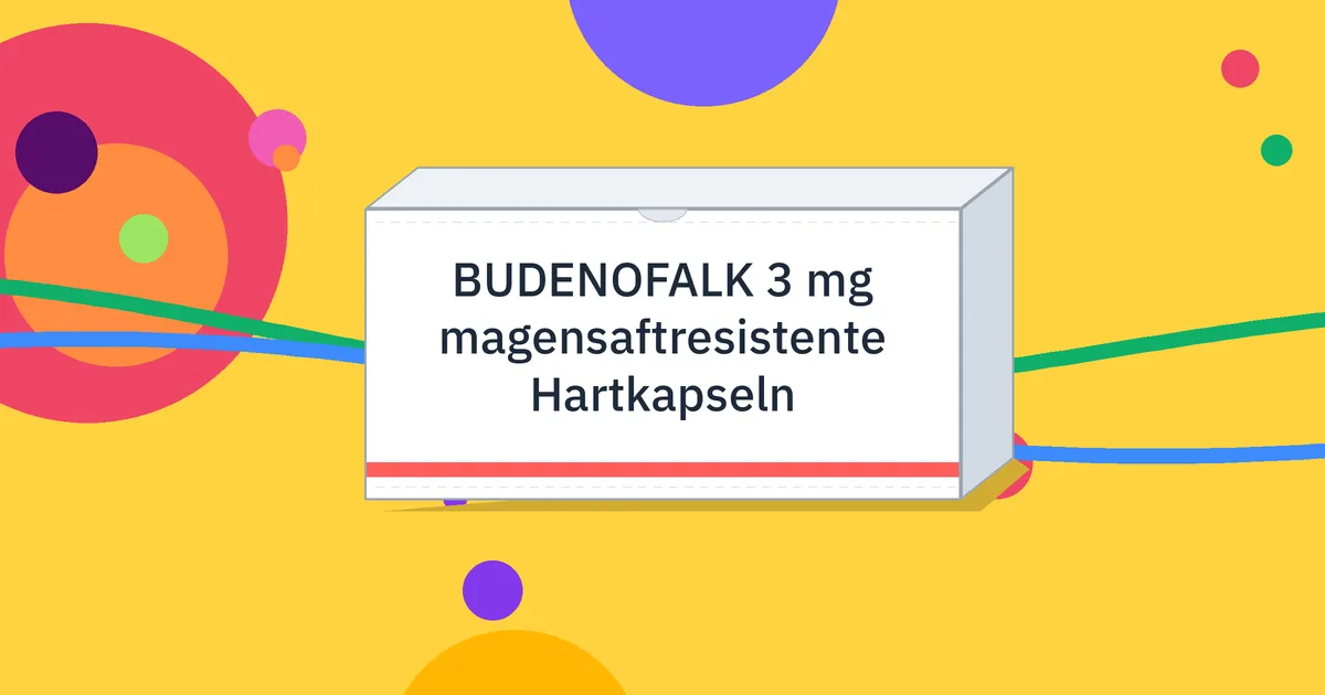 Symbolbild: Packung mit der Aufschrift BUDENOFALK 3 mg magensaftresistente Hartkapseln (PZN 03555661) – Verfügbarkeit und Bezug in Apotheken in Frankfurt am Main