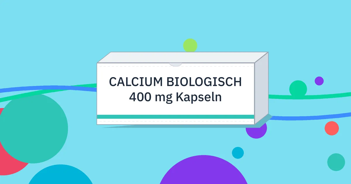 Symbolbild: Packung mit der Aufschrift CALCIUM BIOLOGISCH 400 mg Kapseln (PZN 19749410) – Verfügbarkeit und Bezug in Apotheken in Frankfurt am Main