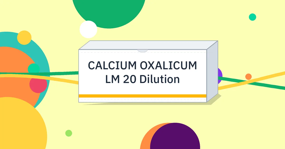 Symbolbild: Packung mit der Aufschrift CALCIUM OXALICUM LM 20 Dilution (PZN 13410320) – Verfügbarkeit und Bezug in Apotheken in Frankfurt am Main