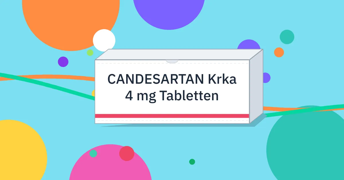 Symbolbild: Packung mit der Aufschrift CANDESARTAN Krka 4 mg Tabletten (PZN 14272469) – Verfügbarkeit und Bezug in Apotheken in Frankfurt am Main