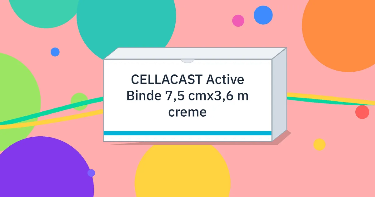 Symbolbild: Packung mit der Aufschrift CELLACAST Active Binde 7,5 cmx3,6 m creme (PZN 14251651) – Verfügbarkeit und Bezug in Apotheken in Frankfurt am Main