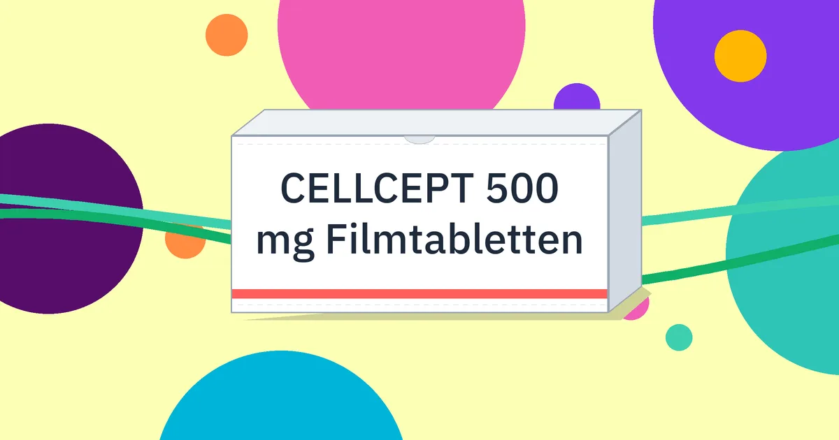 Symbolbild: Packung mit der Aufschrift CELLCEPT 500 mg Filmtabletten (PZN 10713391) – Verfügbarkeit und Bezug in Apotheken in Frankfurt am Main