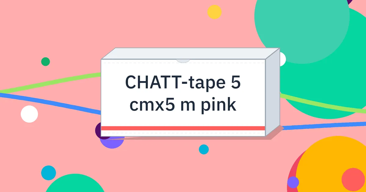 Symbolbild: Packung mit der Aufschrift CHATT-tape 5 cmx5 m pink (PZN 11879202) – Verfügbarkeit und Bezug in Apotheken in Frankfurt am Main
